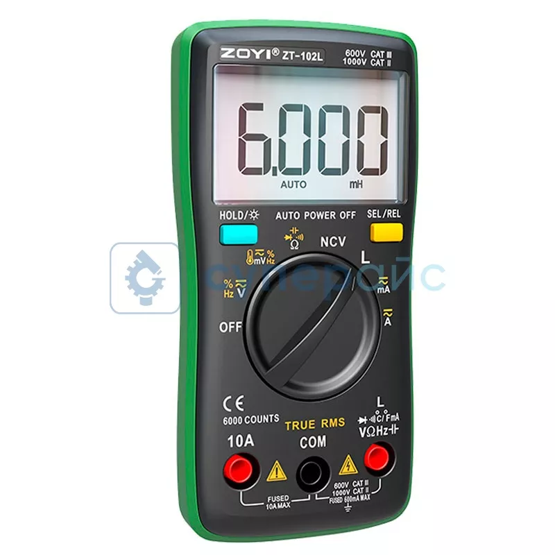Портативный мультиметр ZOYI ZT-102L заказать в Суперайс с доставкой